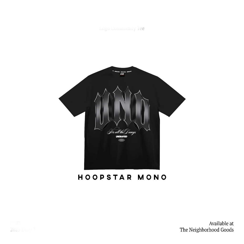 UNDRAFTED UND Hoopstar Mono in Black Tee w/ FREE STICKERS | Shopee ...