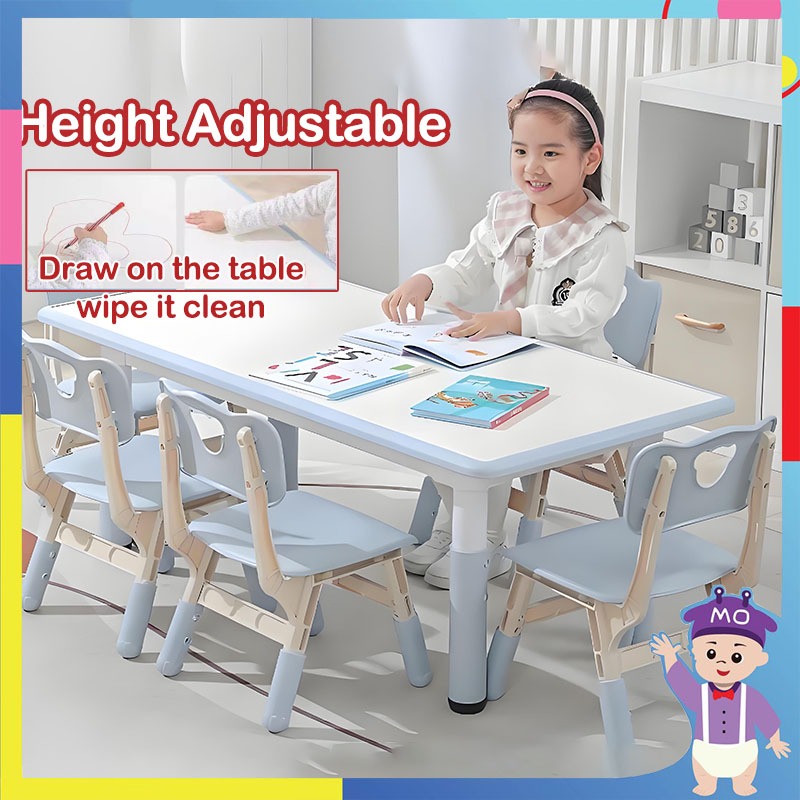 Study Table for Kids With Chairs Height Adjustable Drawable Desktop 120 ...