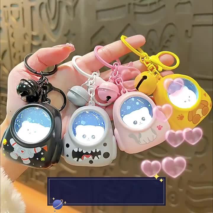 Romantic Starry Sky Backpack Bear Cute Glowing Night Lights Keychain ...