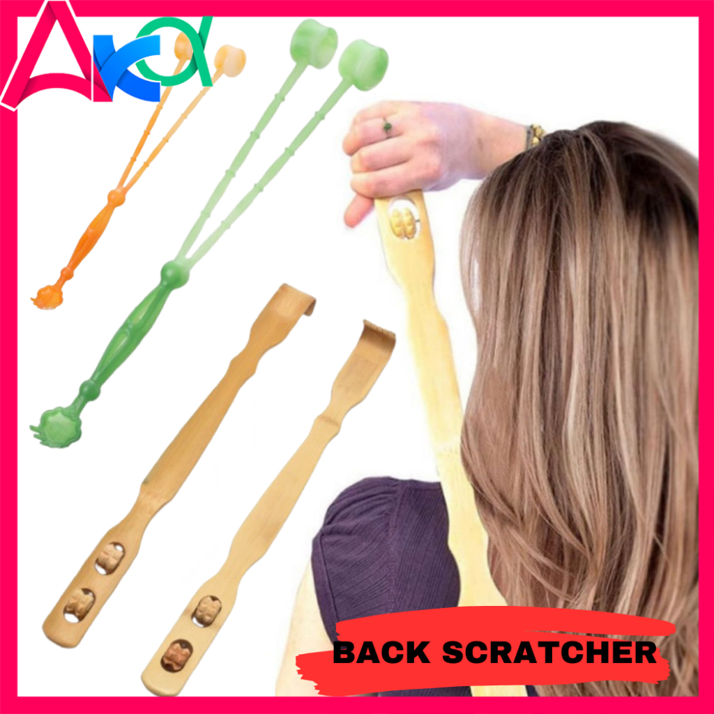 Original bamboo back scratcher extendable rolling massage hammer ...
