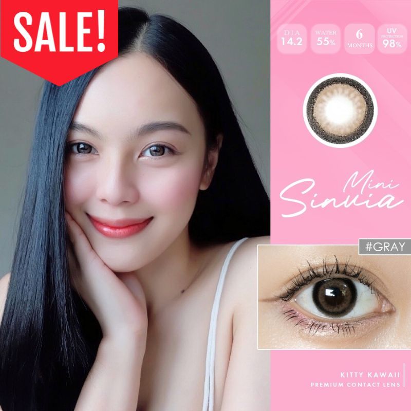 SALE! Kitty Kawaii 6 Months Mini Sinvia Gray Contact Lens + Free Lens ...