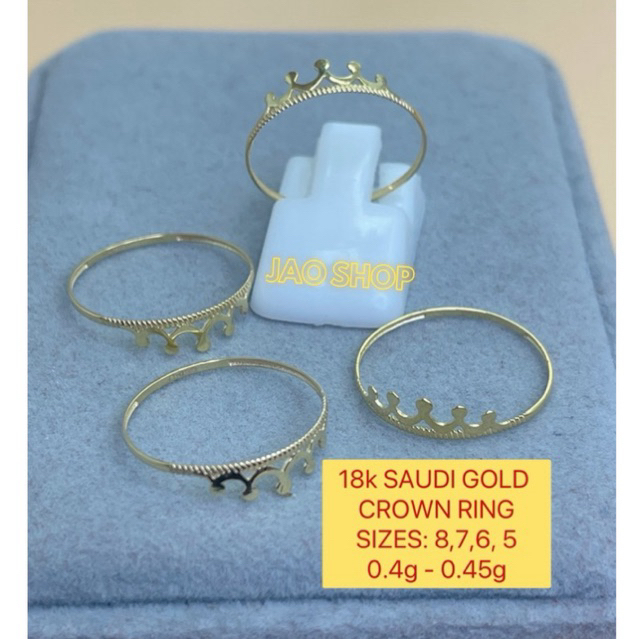 COD PAWNABLE 18k SAUDI GOLD CROWN RING | Shopee Philippines