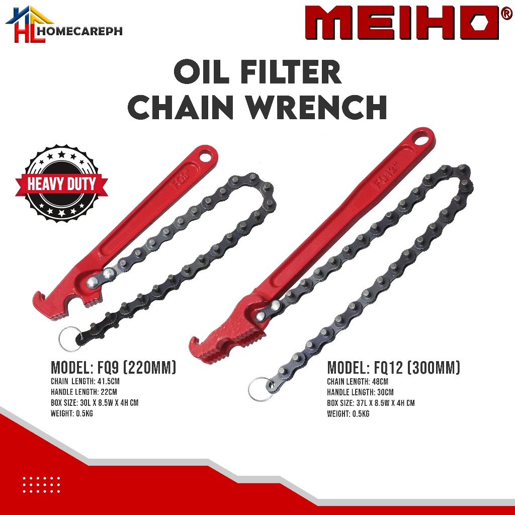 Meiho Oil Filter Chain Wrench 9" / 12" | Shopee Philippines