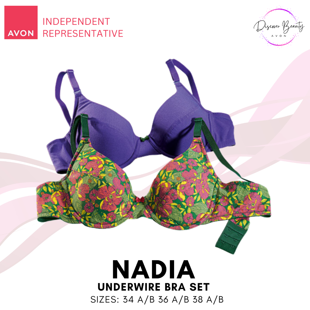 Avon NADIA Underwire Bra Set 34A/B 36A/B 38A/B | Shopee Philippines