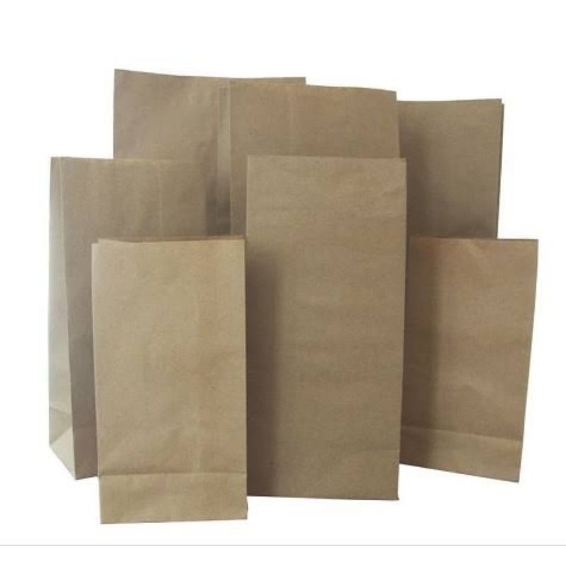 50pcs - Brown Supot Brown Paper Bag Kraft Paper Bag Gift Wrap Bag ...