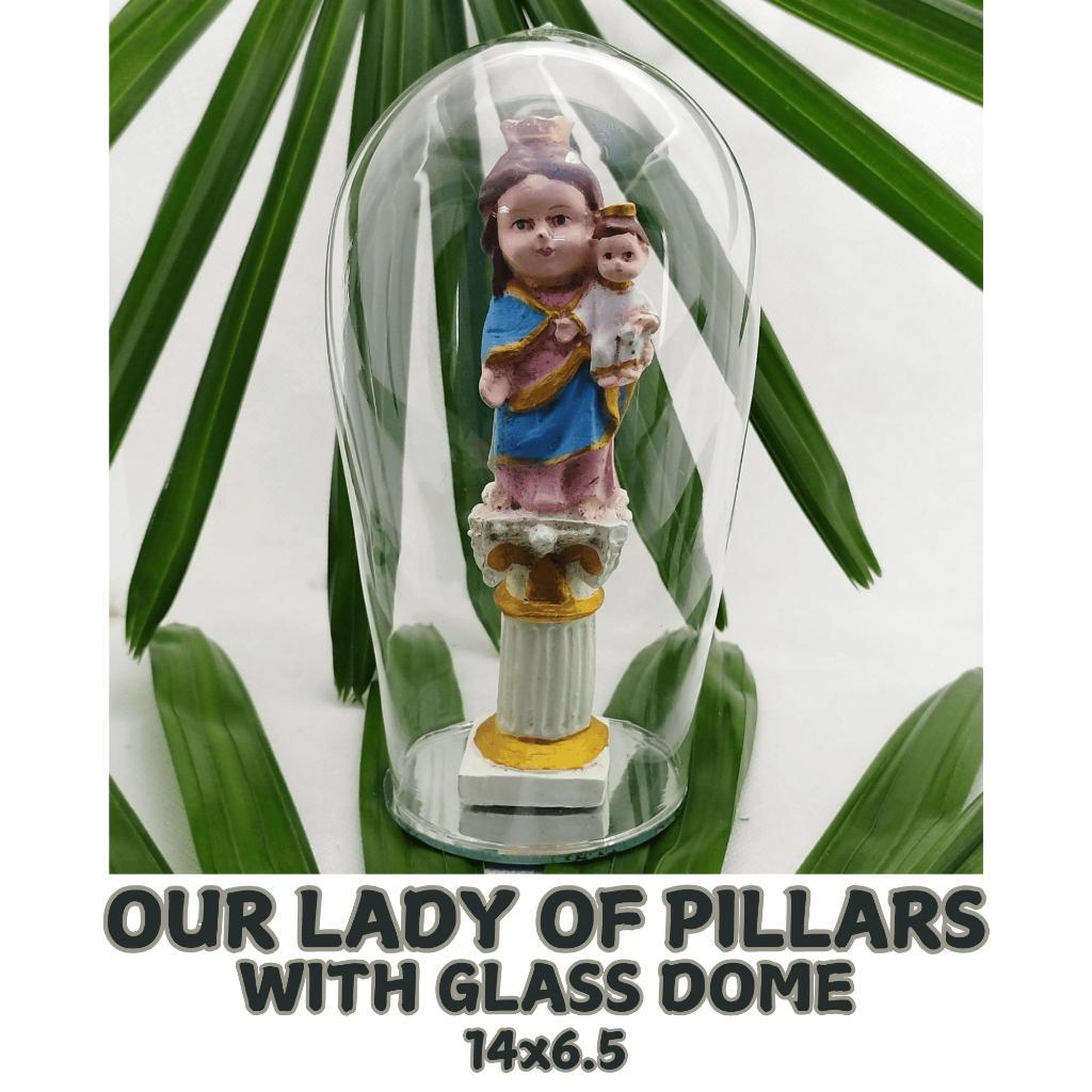 Chibi Our Lady of Pillars Religious Mini Statues with Glass Dome ...