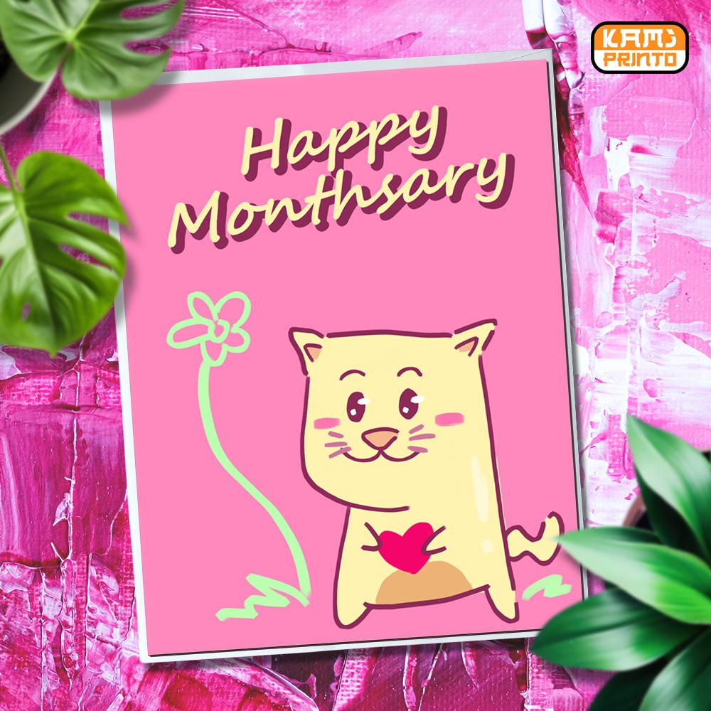 Happy Monthsary Card – Cute & Personalized Greeting Card with Envelope ...