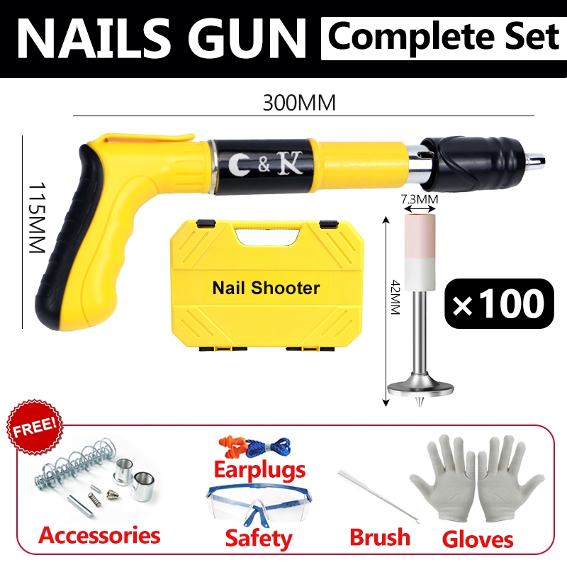 C&K Nail Gun Set Manual Steel Nails Gun Puncher Rivet Gun Punch For ...