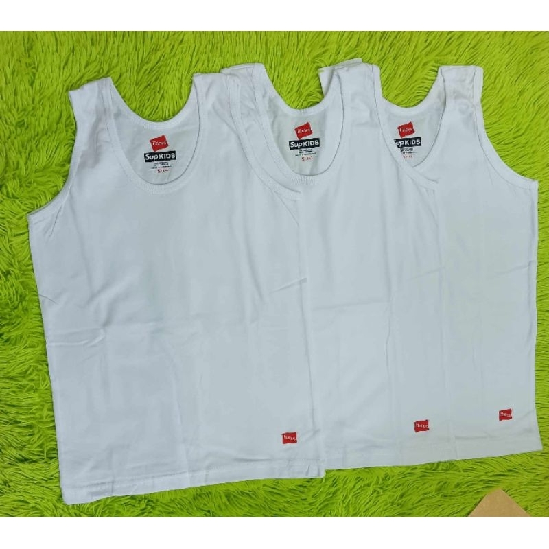 Hanes Suprame White Sando 3in1 pack For Kids | Shopee Philippines