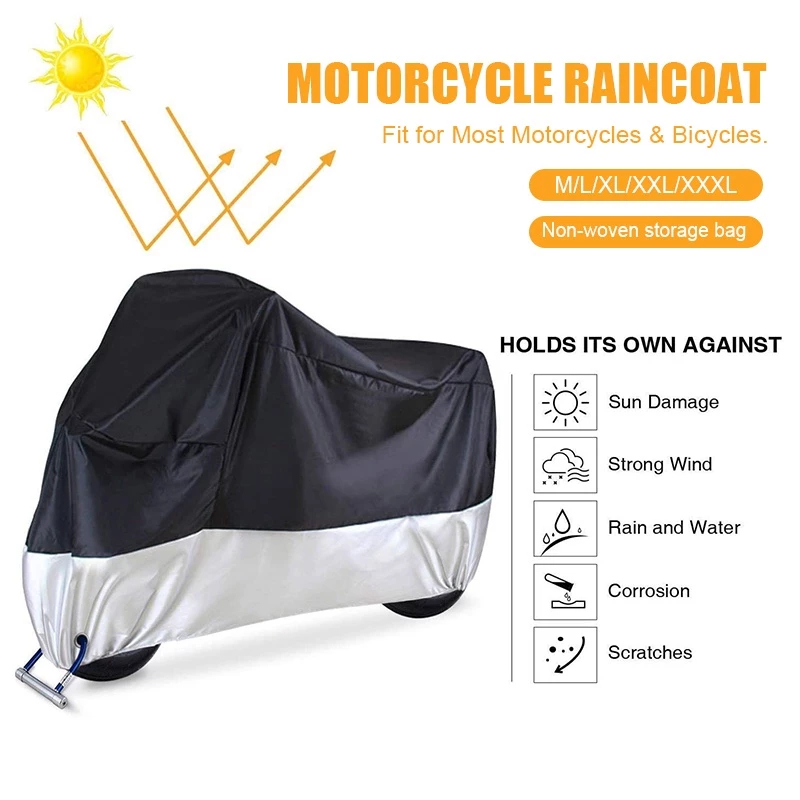 3 Layers Motorcycle Cover Waterproof Motor Cover Honda Click 125i Black ...