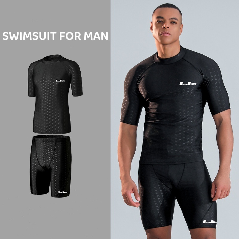 Short Sleeves Rush guard Terno Swimsuit For Men Split Wetsuit Warm Men ...