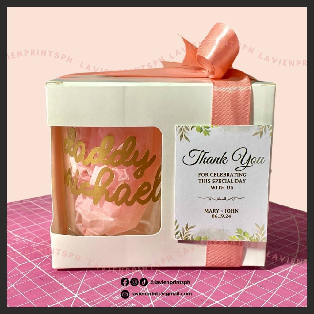 personalized clear mug / glass | giveaway, gift, souvenir for wedding ...