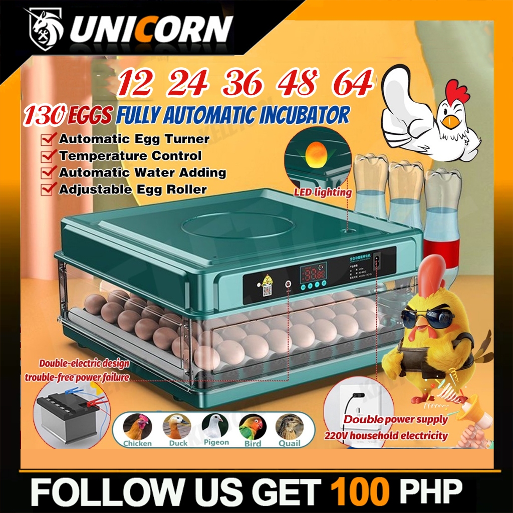 220V/12V Egg Incubator Fully Automatic Egg Incubator Intelligent Digital Hatcher Brooder with ...