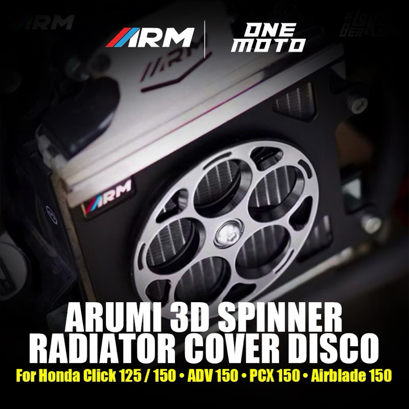 ARM 3D RADIATOR COVER Disco Type Spinner (For Honda Click 125/150, ADV ...