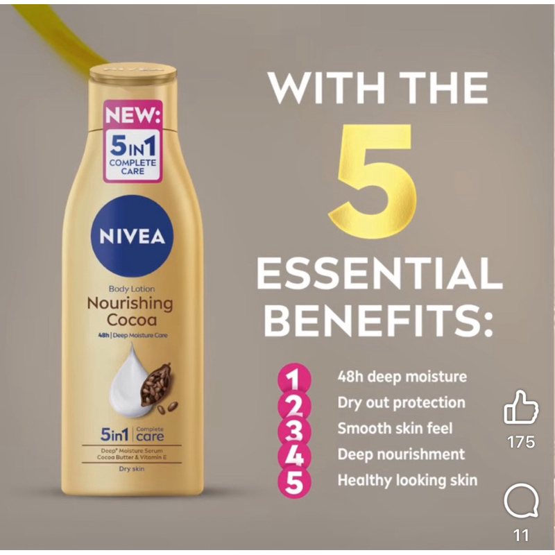 NIVEA COCOA BUTTER DEEP MOISTURE SERUM LOTION 400ml/ CHERRY BLOSSOM OIL INFUSED LOTION 500ML ...