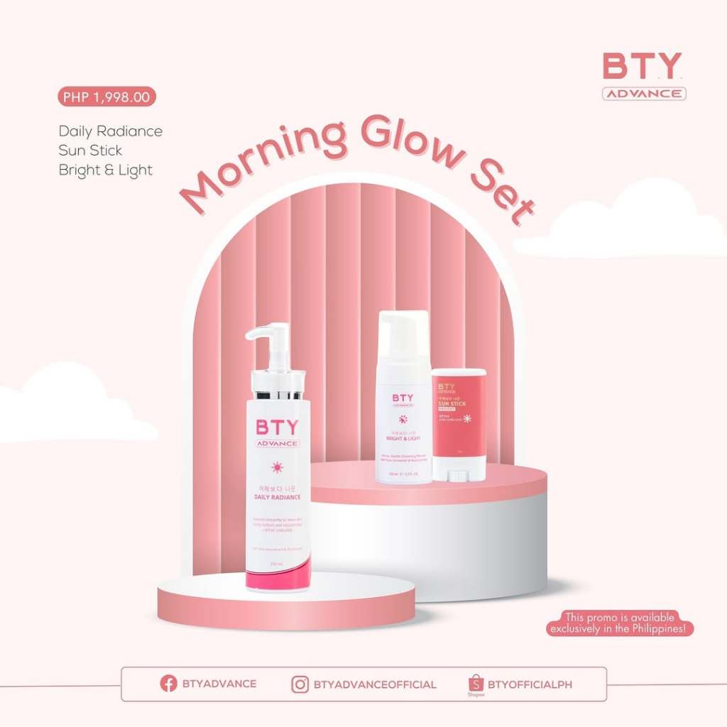 BTY Morning Glow Set | Cleansing, Hydration & Sun Protection Trio (DR ...