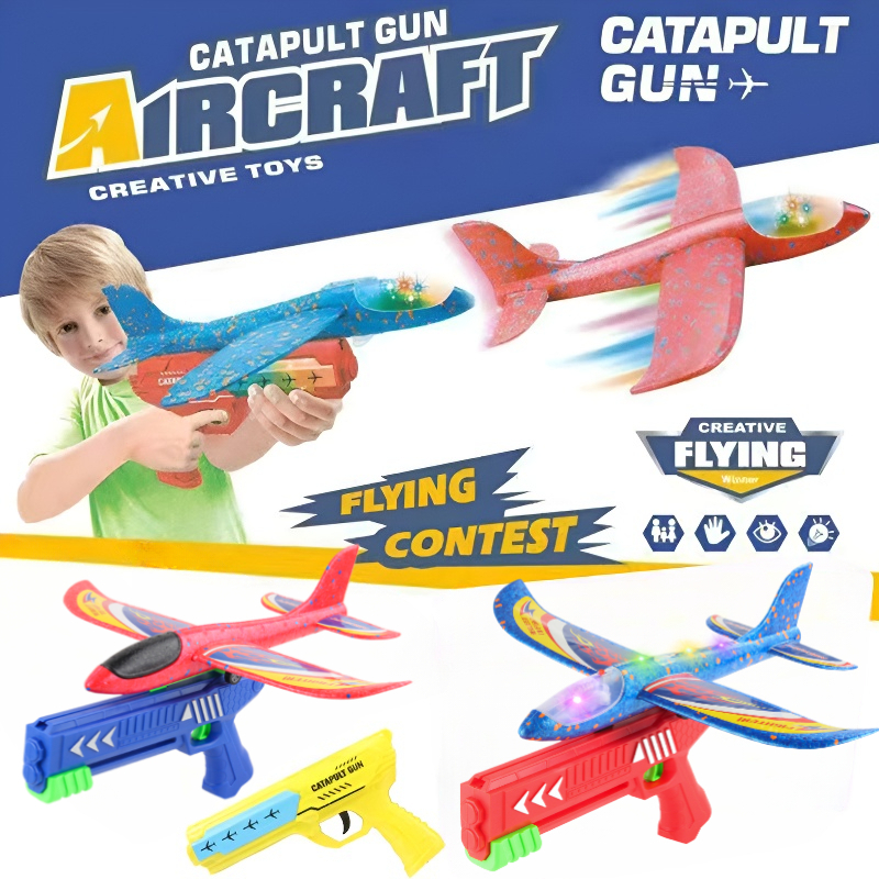 Kids Aircraft Battle Airplane Glider Flight Plastic Toy Flying Gliding ...