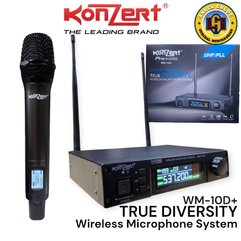Konzert Pro Audio WM-10D+ UHF Single Channel True Diversity Wireless ...