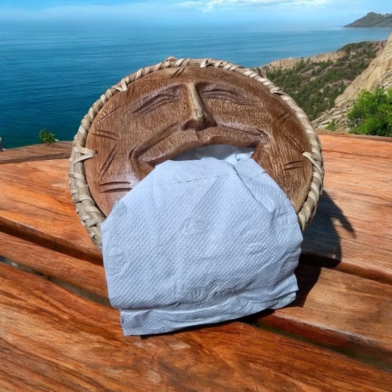 Wooden Tissue Holder Smiling face | Shopee Philippines