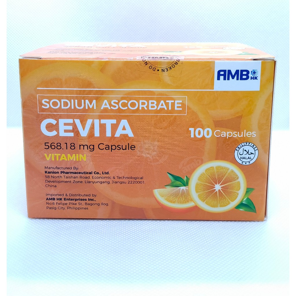 CEVITA Sodium Ascorbate 100 Capsules – Non-Acidic Vitamin C for Immune ...