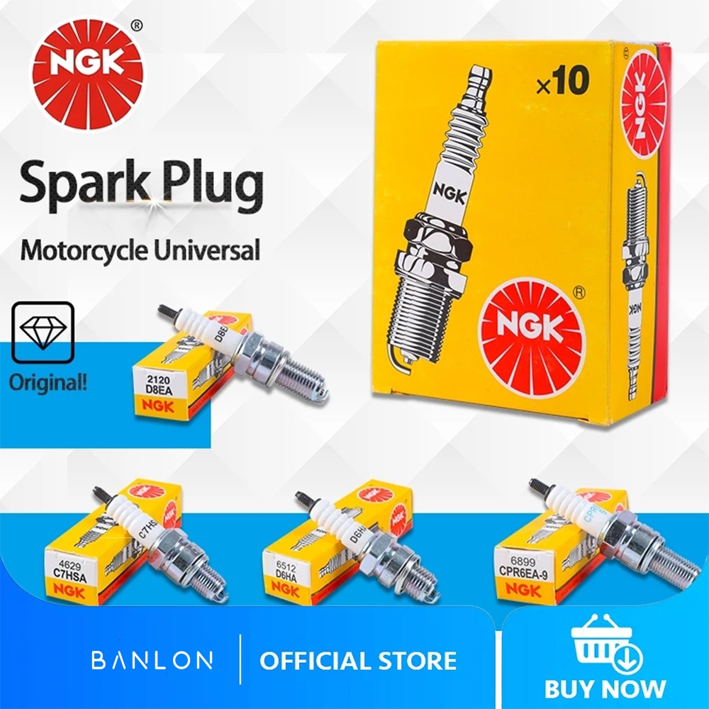 NGK SPARK PLUG FOR MOTORCYCLE C7HSA,D8EA, CPR6EA-9 (per box 10pcs ...