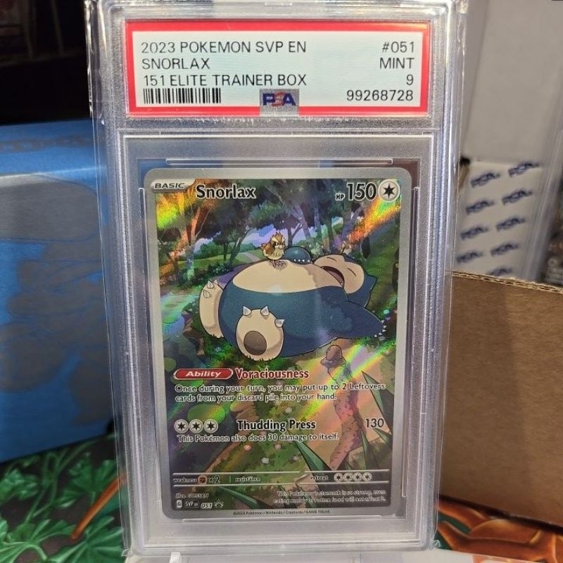 PSA 9 Snorlax SVP051 -151 Elite Trainer Box Promo - Pokemon TCG Graded ...