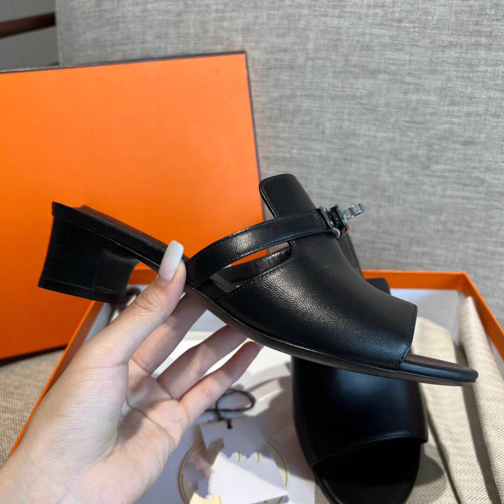 NEW TOP GRADE HERME WITH BOX/RECEIPT HEEL SANDALS FOR GIRL WITH 3 COLOR ...