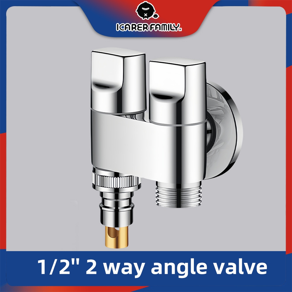 Stainless Steel 1-in-2-out Angle Valve Dual Control 2 Way Angle Valve 1 ...
