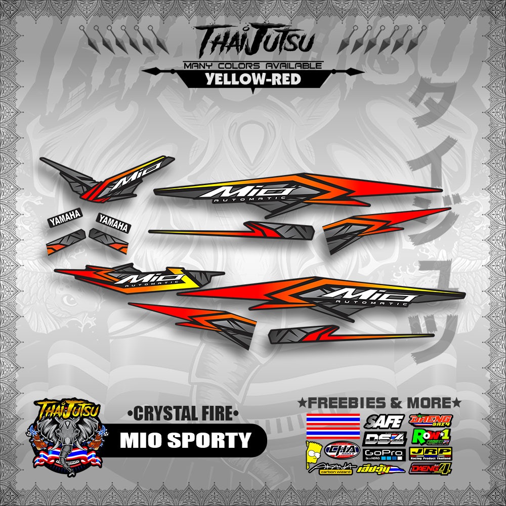 MIO SPORTY THAI-MALAYSIAN STICKER DECALS ( CRYSTAL FIRE ...
