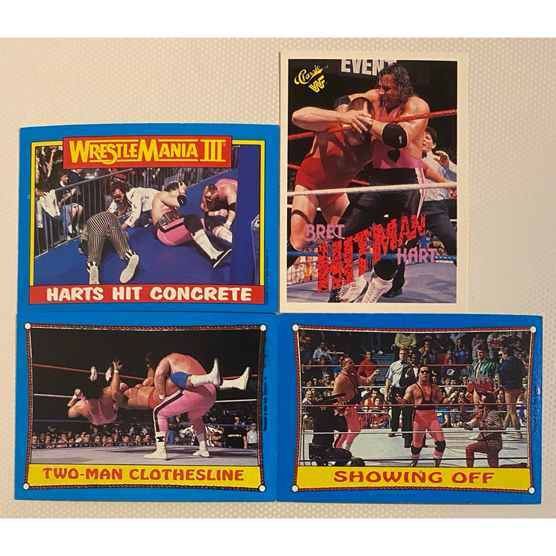 Lot of 4 - Bret The Hitman Hart RC 1985 Topps Titan Classic WWF WWE ...