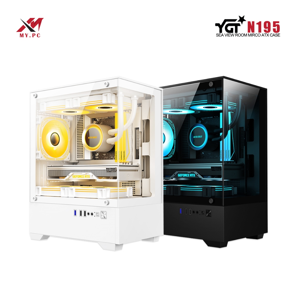 YGT N195 Sea View Room Chassis ITX/Micro ATX Black/White Gaming Case | Shopee Philippines