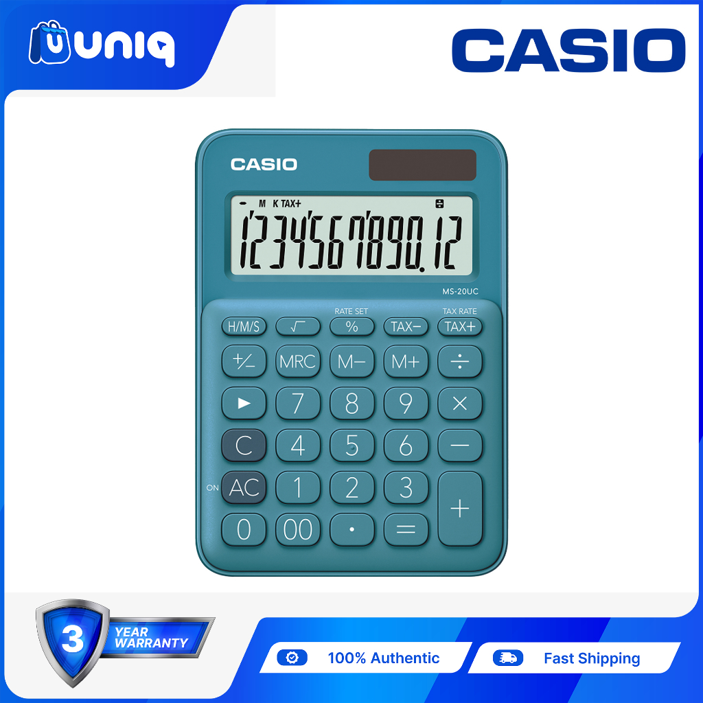 Casio MS-20UC-BU Mini Desk Type Calculator (Blue) | Shopee Philippines