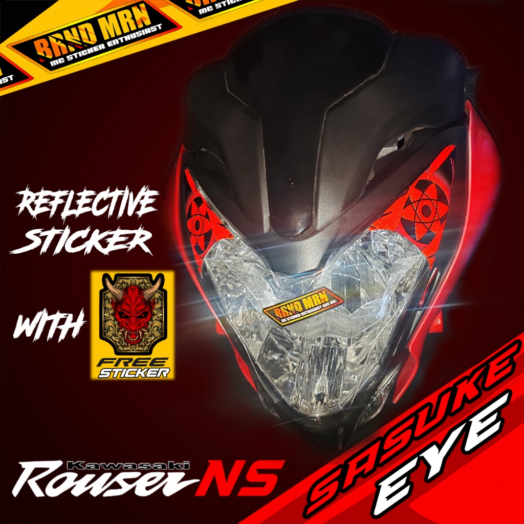 KAWASAKI ROUSER NS150/NS160/NS200 REFLECTIVE SHARINGAN EYE DECAL ...