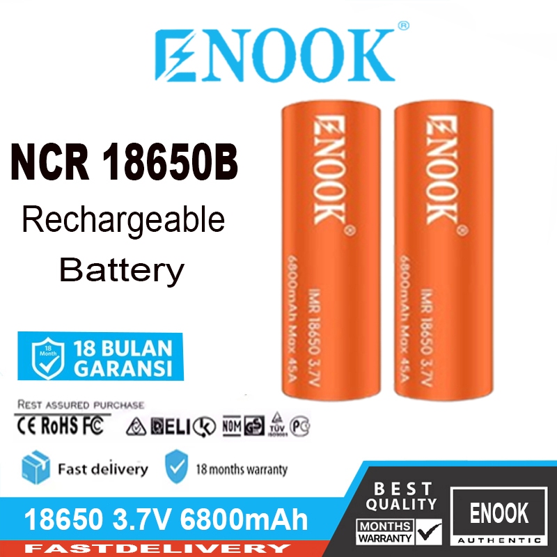 Original ENOOK 18650 6800mAh 45A 3.7v Rechargeable battery lithium ion ...