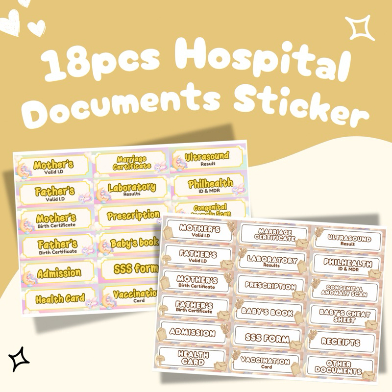 18pcs Hospital Documents Sticker for portfolio | Shopee Philippines