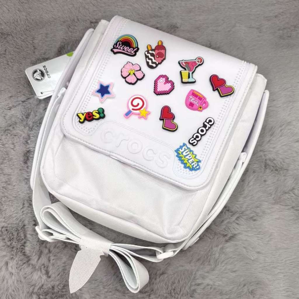 crocs classic messenger bag outdoor shoulder bag, free jibbitz | Shopee ...