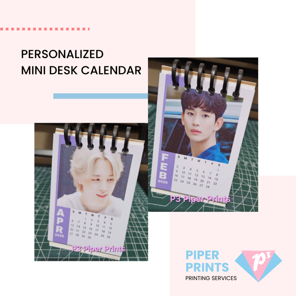 Personalized Mini Desk Calendar (Custom Picture Print Per Month ...