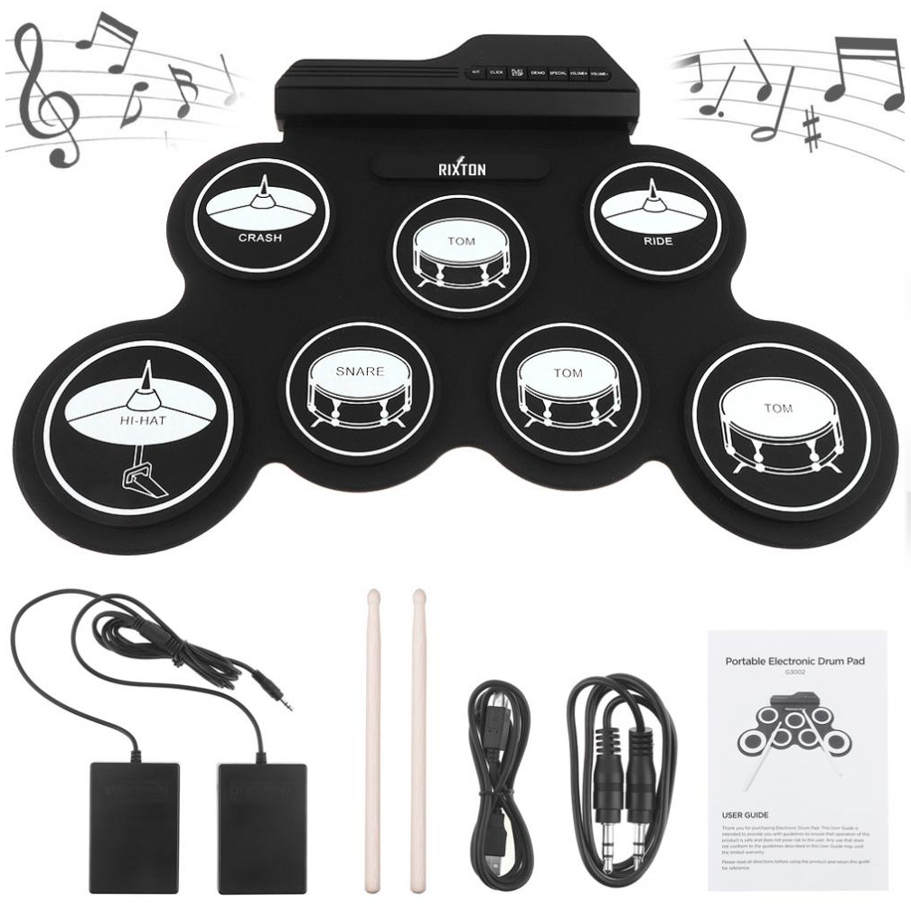 Electronic Drum Kit Roll-Up Drum Beginner Drum Set Digital Drum ...