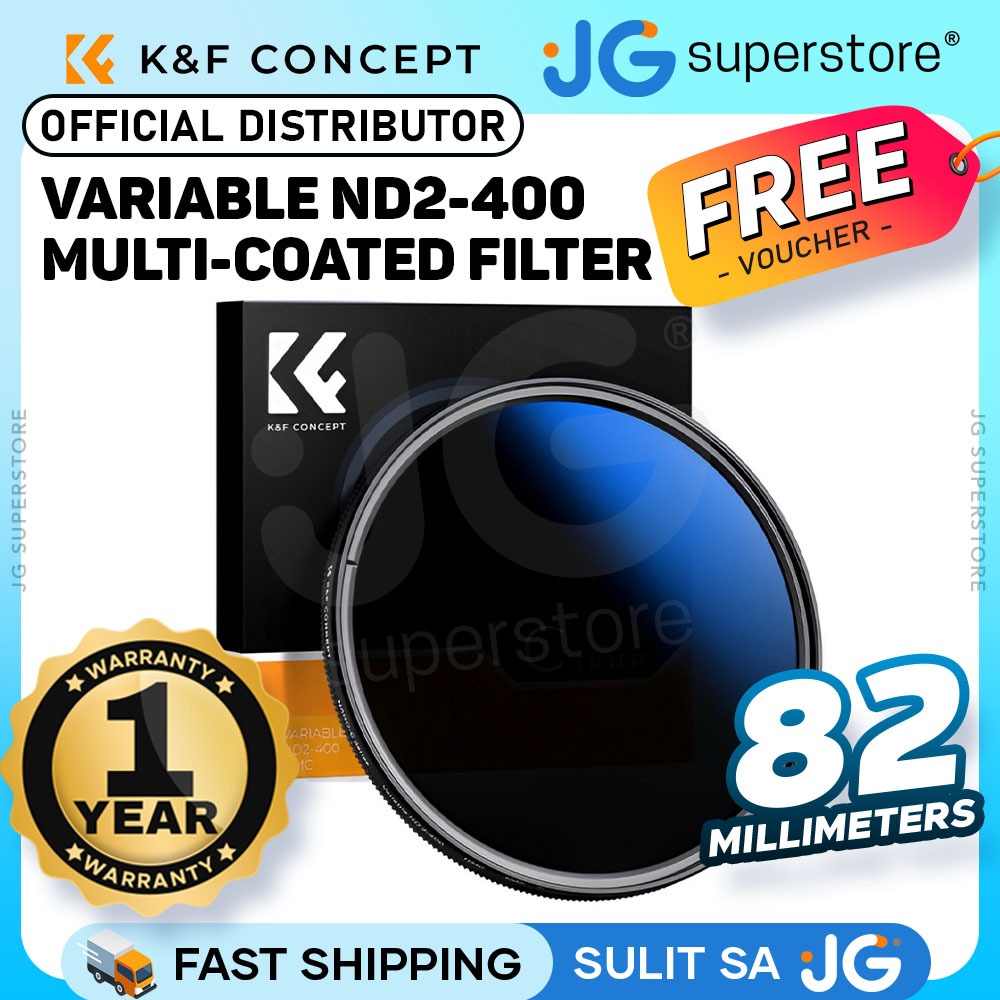 K&F Concept ND2-400 Variable Fader (1-9 Stops) VND Fader Neutral Density ND Filter for Camera ...