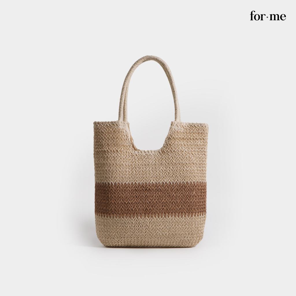 ForMe Crochet Tote Bag For Women (Off White/Taupe) | Shopee Philippines