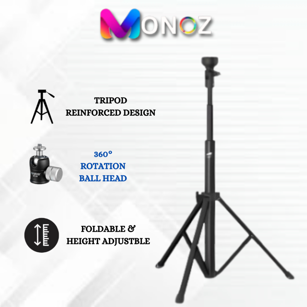 Official Monoz Projector Stand Adjustable 160cm Height Foldable Tripod ...