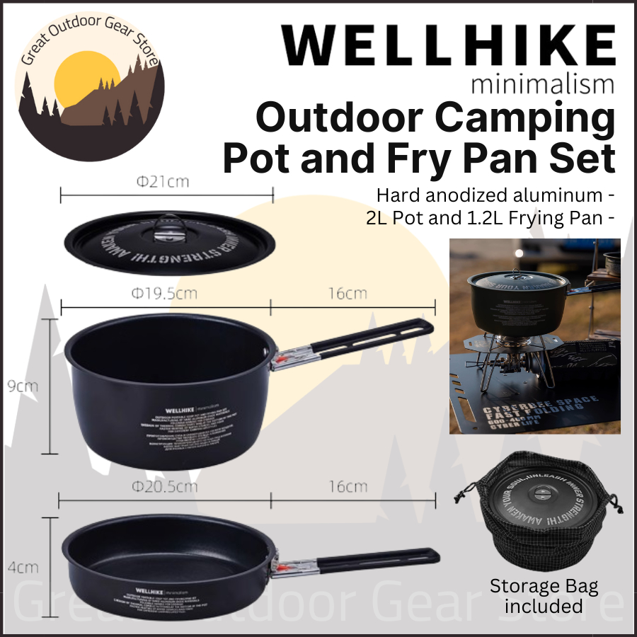 Wellhike Outdoor Camping Field Pot and Fry Pan CookSet Camping ...