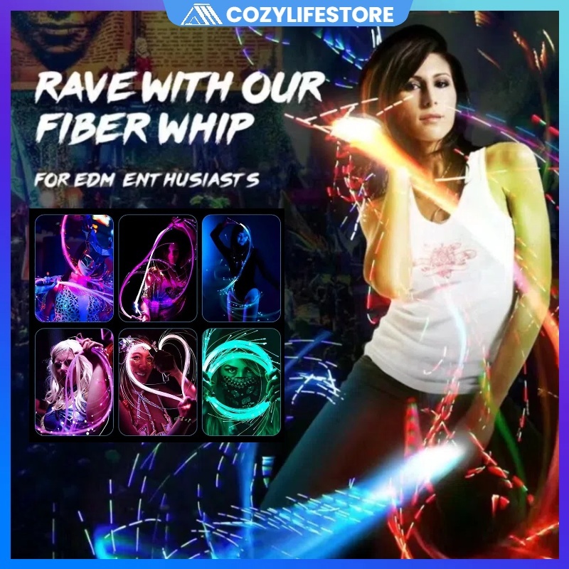 LIOTOG Rechargeable Fiber Optic Whip Pixel Whip Light 1.8M LED Flash ...