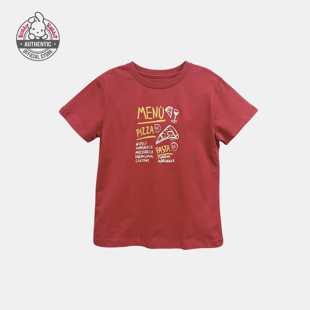 Robby Rabbit Pizzeria Graphic Tee (Maroon) | Shopee Philippines