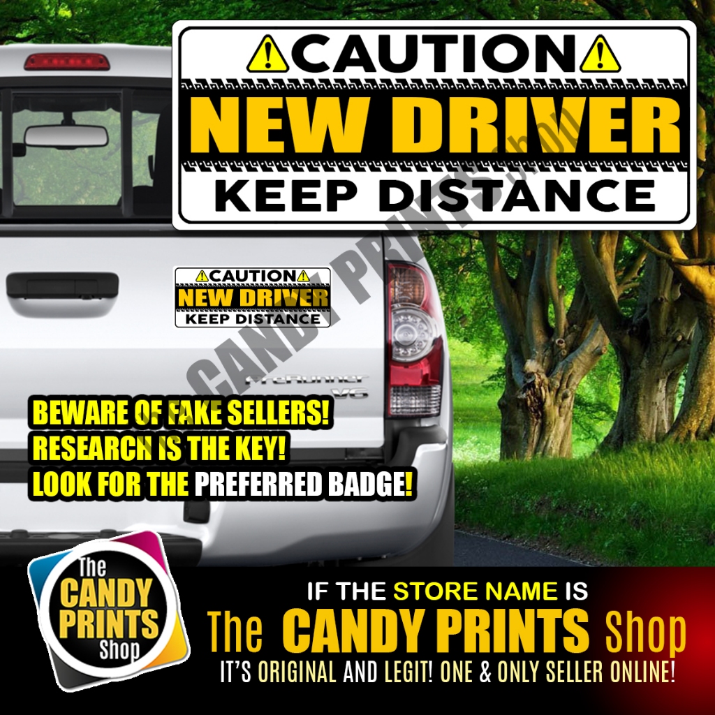 Magnetic Car Sticker (10 x 4 inches - Best Seller Series 06) NEW DRIVER ...