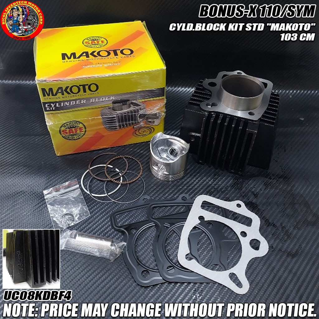 BONUS-X 110/SYM 110 CYLINDER BLOCK KIT STD MAKOTO MADE IN TAIWAN (103CM ...
