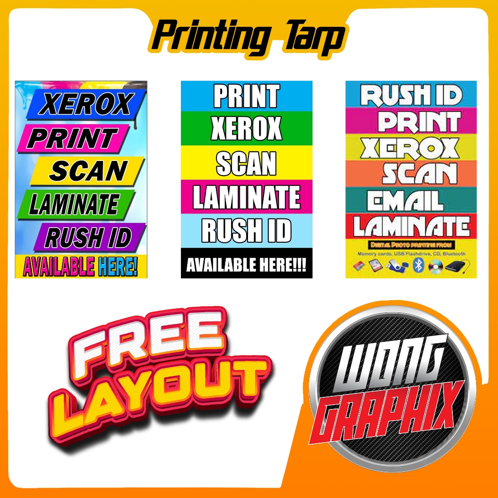 CUSTOMIZED TARPAULIN FOR XEROX PRINT SCAN LAMINATE SIGNAGE BANNER FOR STORES 10 OZ | Shopee ...