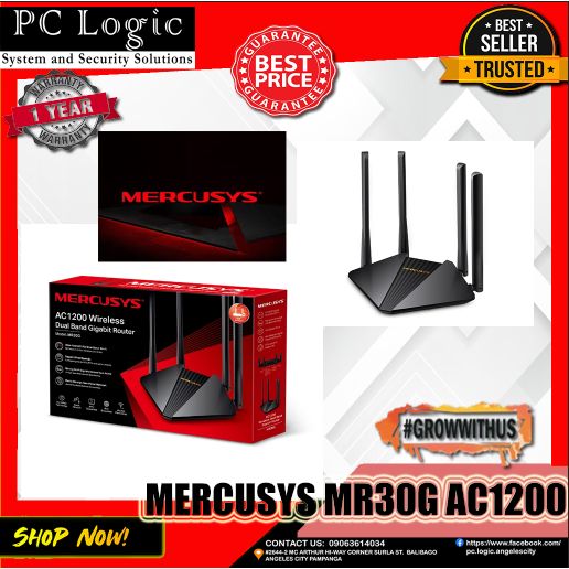 MERCUSYS MR30G AC1200 WIRELESS DUAL BAND GIGABIT ROUTER | Shopee ...