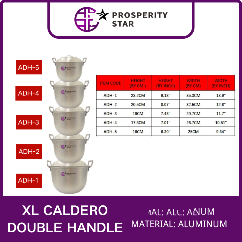 PROSPERITY STAR [1PC] High Quality Aluminum Pot XL Kaldero Caldero ...