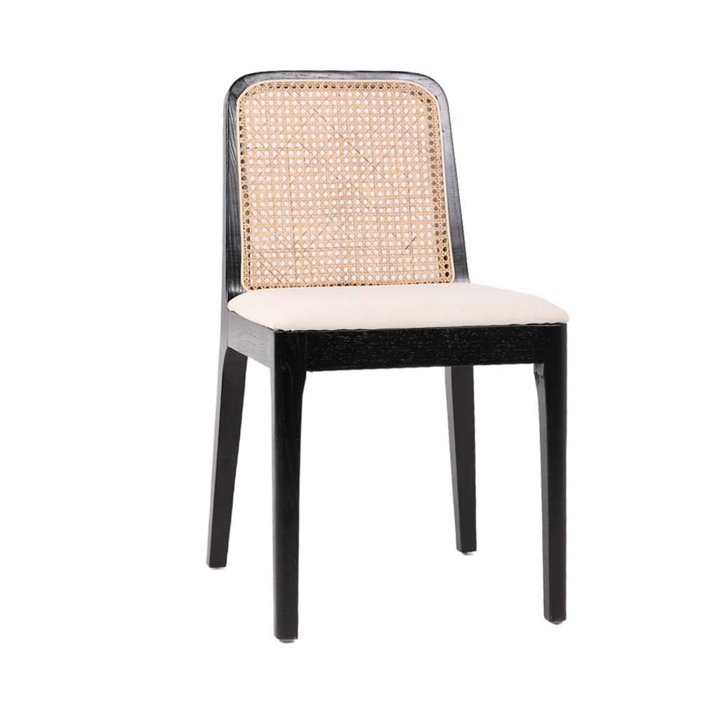 Furniture Source Chamen Rattan Chair (Black-off white) | Shopee Philippines